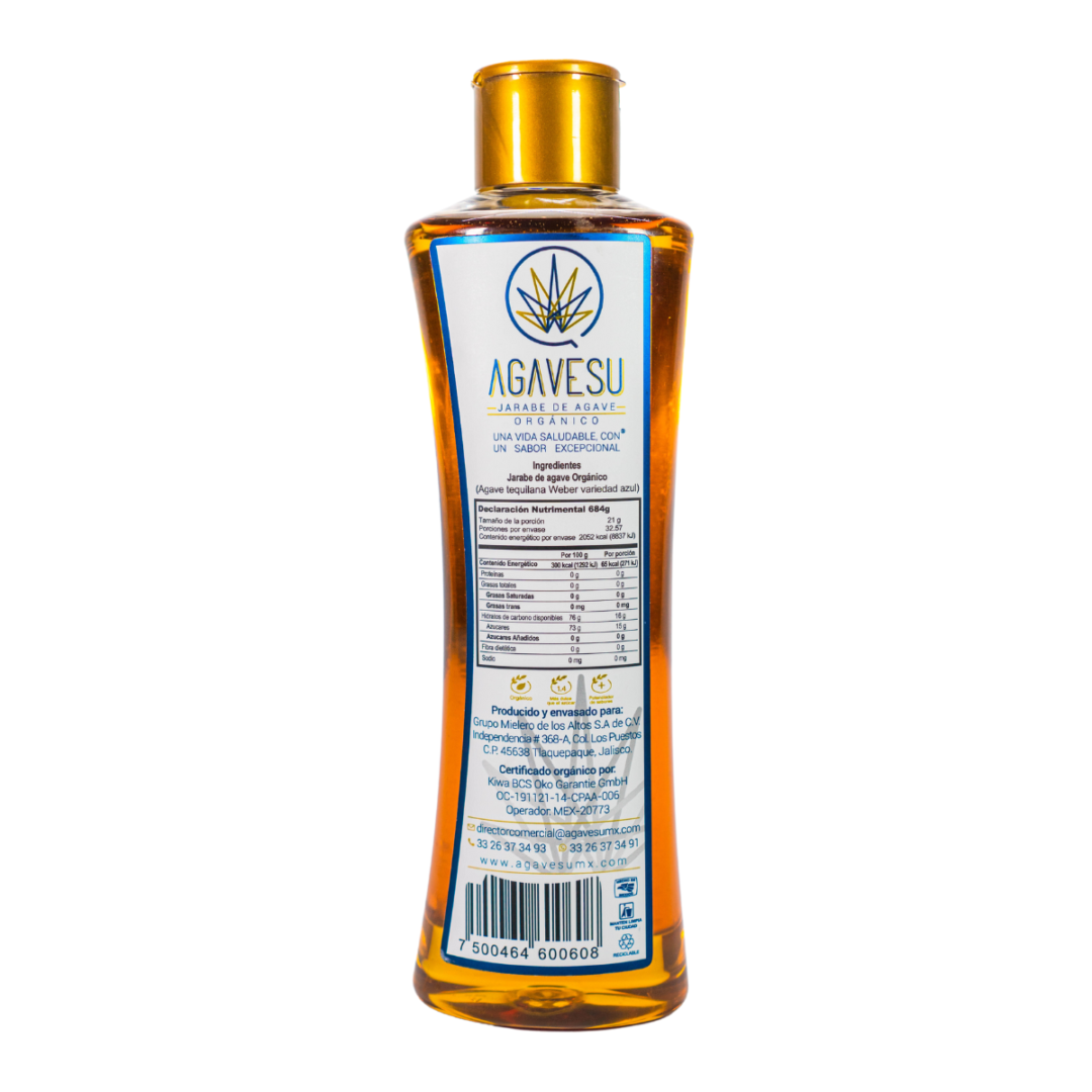 Jarabe de Agave Orgánico Azul Ámbar – 684g | AgaveSu